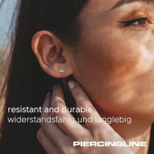 PIERCINGLINE 16 G Surgical steel 316L Helix piercing jewelry | LOTUS BLOSSOM + CRYSTALS | ear piercing jewelry Tragus Cartilage Stud earring