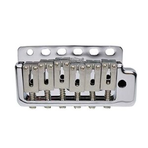 Wilkinson WVP6-SB 54mm 5+1 Hole SUS Stainless Steel Saddles Guitar Tremolo Bridge with Full Solid Steel Block for Import Strat and Japan Strat, Chrome