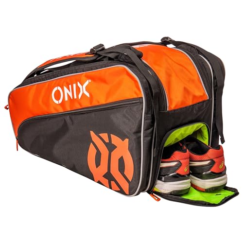 ONIX Pickleball Pro Team Long-Lasting Durability Hook and Loop Closure Easy to Carry Straps with Pockets Paddle Bag — Orange/Black