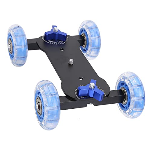 banapoy Portable Dolly Skater Car, 10KG Load Desktop Camera Slider Car, for DSLR Camcorder