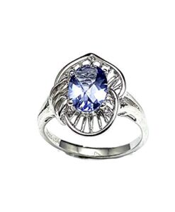 r7542p filigree purple twilight oval (6x8mm,1.5ct) helenite cute style sterling silver modern ring (purple, 9)