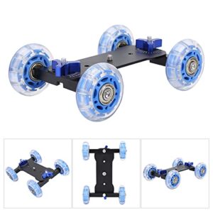 banapoy Portable Dolly Skater Car, 10KG Load Desktop Camera Slider Car, for DSLR Camcorder