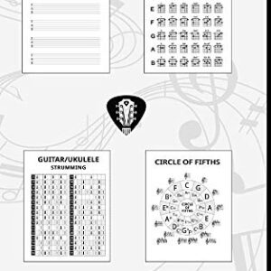 Guitar Tablature Notebook with Extra Charts: Blank Guitar Tablature Paper, Standard Tab Manuscript Paperback Chord Chart Ukulele Strumming, Circle of Fifths