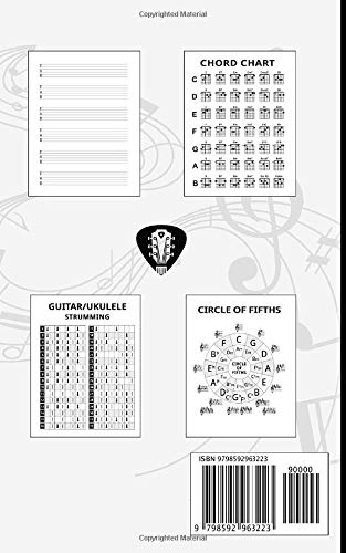 Guitar Tablature Notebook with Extra Charts: Blank Guitar Tablature Paper, Standard Tab Manuscript Paperback Chord Chart Ukulele Strumming, Circle of Fifths