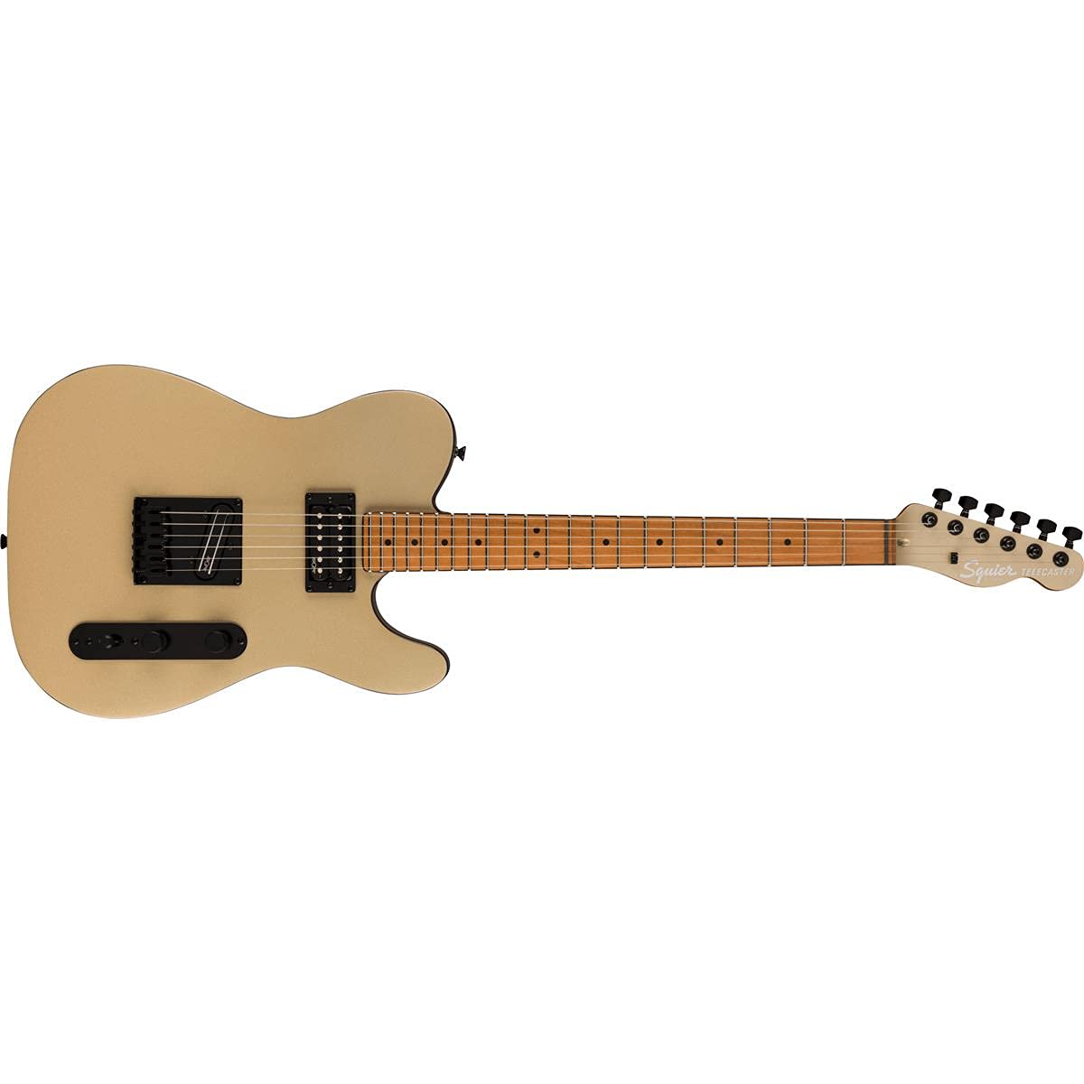 Squier Contemporary RH Telecaster Electric Guitar, with 2-Year Warranty, Shoreline Gold, Roasted Maple Fingerboard, None Pickguard