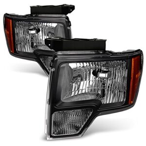 akkon - for black 09-14 ford f150 f-150 for non projector headlight model pickup truck headlight replacement