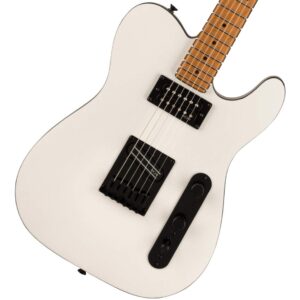 squier contemporary rh telecaster electric guitar, with 2-year warranty, pearl white, roasted maple fingerboard, none pickguard