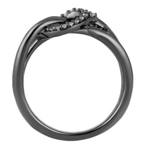 Ritika Created Round Cut White Diamond in 925 Sterling Silver 14K Black Gold Over Enchanted Villains Maleficent Diamond Wedding Engagement Ring for Women's