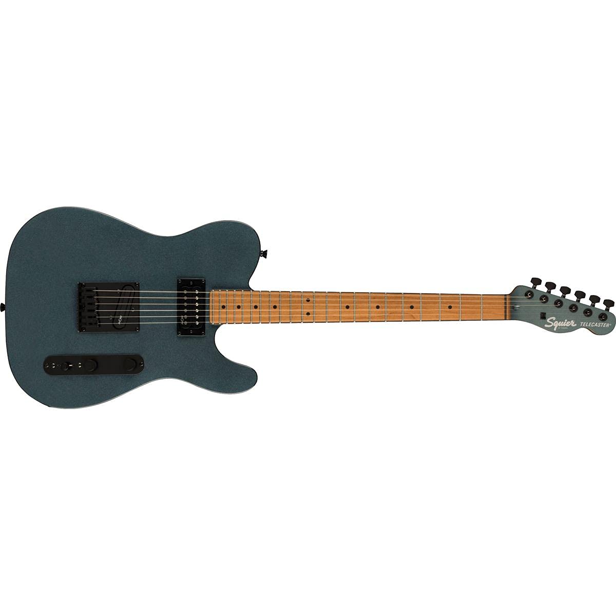 Squier Contemporary RH Telecaster Electric Guitar, with 2-Year Warranty, Gunmetal Metallic, Roasted Maple Fingerboard, None Pickguard