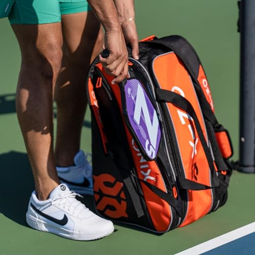 ONIX Pickleball Pro Team Long-Lasting Durability Hook and Loop Closure Easy to Carry Straps with Pockets Paddle Bag — Orange/Black