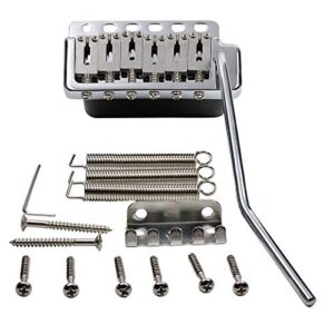 wilkinson wvp6-sb 54mm 5+1 hole sus stainless steel saddles guitar tremolo bridge with full solid steel block for import strat and japan strat, chrome