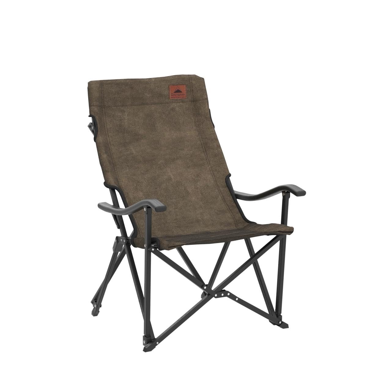 CAMPINGMOON Foldable Cotton Canvas Campfire Bonfire Open Fire Pits Camping Chair Low Style Chair Khaki F-1003C-K