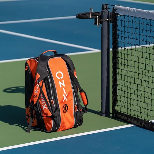 ONIX Pickleball Pro Team Long-Lasting Durability Hook and Loop Closure Easy to Carry Straps with Pockets Paddle Bag — Orange/Black