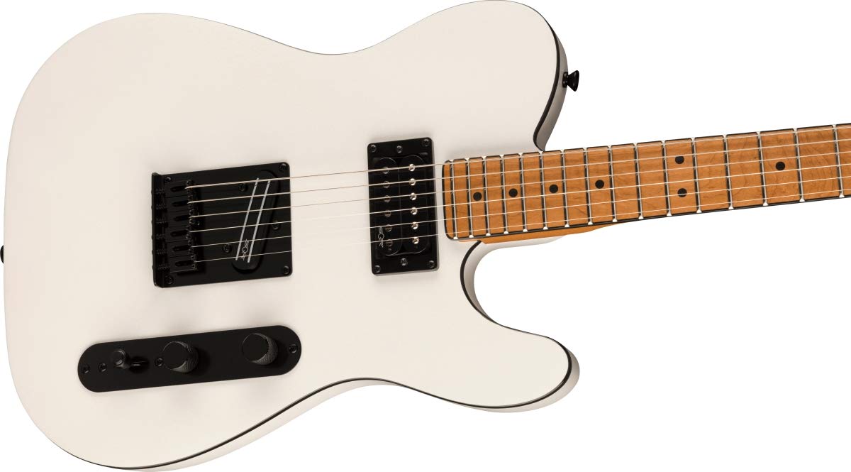 Squier Contemporary RH Telecaster Electric Guitar, with 2-Year Warranty, Pearl White, Roasted Maple Fingerboard, None Pickguard