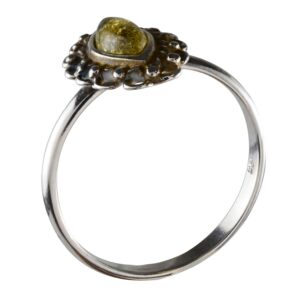 holidaygiftshops sterling silver and green baltic amber adult ring joan- size 7