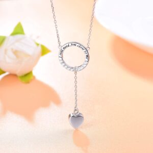 S925 Sterling Silver Heart Cremation Urn Necklace for Ashes Jewelry Memorial Circle Pendant Necklace with CZ I Still Need You Close to Me for MomDadGrandmaGrandpa (Purely Love), 1.06 * 0.79