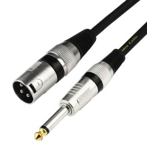 disino unbalanced 6.35mm(1/4 inch) ts mono to xlr male cable gold plated quarter inch to male xlr microphone cable interconnect cable - 3 feet/1 meter