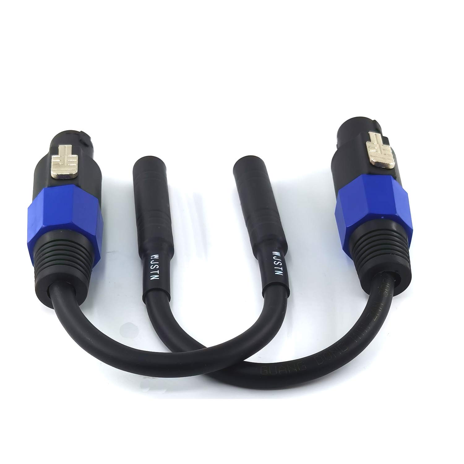 WJSTN 8 inches Speakon to 1/4 TS Female 6.35 mm Mono Jack Speaker Cables,Speaker Audio Adapter 2 Pack