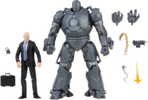 marvel hasbro legends series 6-inch scale action figure toy 2-pack obadiah stane and iron monger infinity saga characters, premium design, 2 figures and 8 accessories