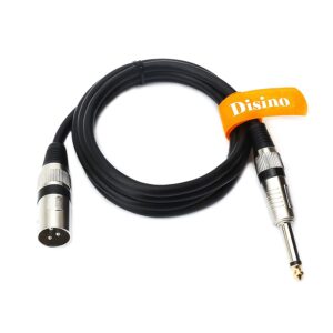 Disino Unbalanced 6.35mm(1/4 inch) TS Mono to XLR Male Cable Gold Plated Quarter inch to Male XLR Microphone Cable Interconnect Cable - 3 Feet/1 Meter