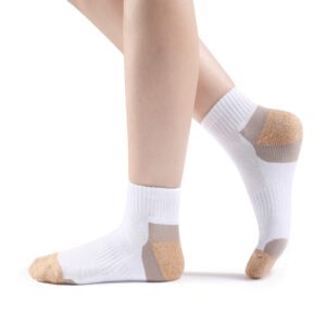 Hepsibah Womens Athletic Ankle Socks Cotton Thick Cushion Low Cut Running Sport Tab Socks 6 Pack Color Mix 6Pack Size US Shoe Size 6-11