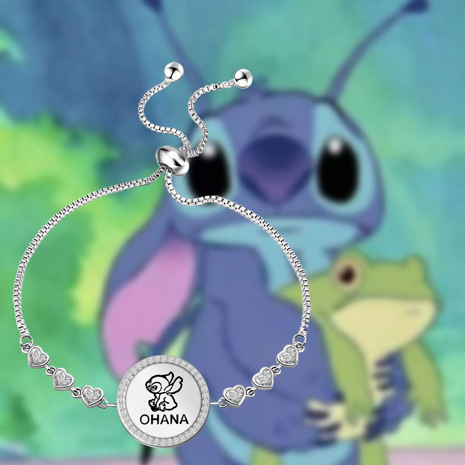 FAADBUK Funny Cartoon Movie Fans Bracelet Cartoon Lover Inspired Gifts Cartoon Jewelry Hawaiian Trip Adjustable Bracelet for Family Friend (Oh❀na C-S)