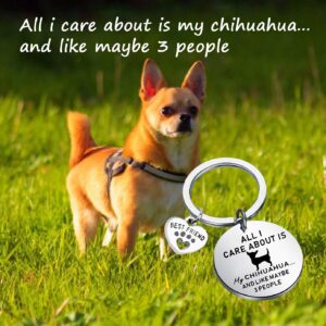 TIIMG Chihuahua Dog Keychain Chihuahua Mom Dad Gift Pet Dog Lover Gift Gift for Chihuahua Love (All care chihuahua)