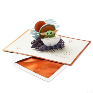 hallmark star wars pop up birthday or congratulations card (baby yoda) may the 4th, signature paper wonder 3d card