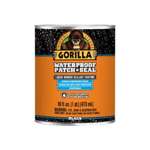 gorilla waterproof patch & seal liquid, black, 16 ounces, (pack of 1)