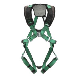 msa 10206101 v-form+ full body safety harness - size: medium, d-ring configuration: back, quick connect leg straps, with shoulder padding, full body harness