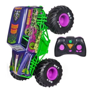 monster jam, official grave digger freestyle force, remote control car, monster truck toys for boys kids and adults, 1:15 scale