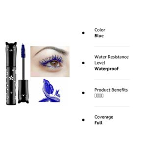 LGSZGDCN Blue Lashes Extensions Mascara Makeup Voluminous Original Volume Building Waterproof Fast Dry Eyelashes Curling Lengthening Eye Lashes Party Stage Use