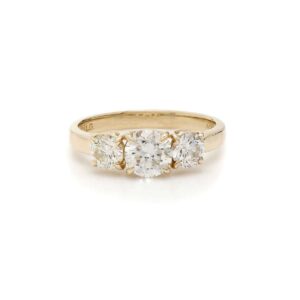 14k yellow gold lab-grown diamond 3 stone wedding engagement ring (1.00 cttw, i-j color, vs2-si1 clarity) size 7.5