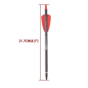 SHENG-RUI 7.5" inch Crossbow Bolts Carbon Arrows 2" Red Vanes with 100grain tips for Hunting Shooting Targeting 12pcs/Lot