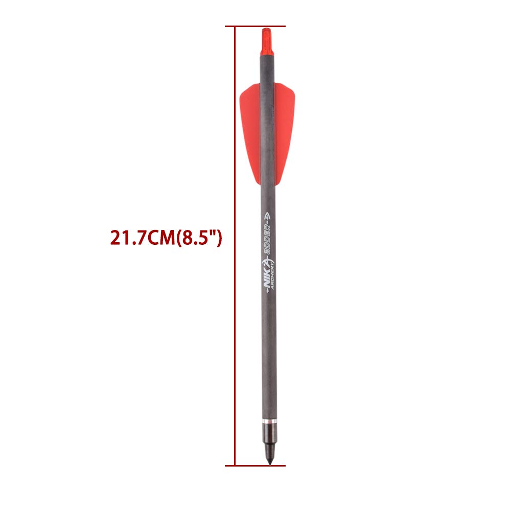 SHENG-RUI 7.5" inch Crossbow Bolts Carbon Arrows 2" Red Vanes with 100grain tips for Hunting Shooting Targeting 12pcs/Lot