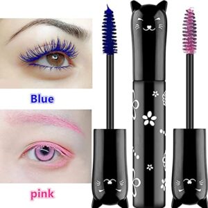 LGSZGDCN Blue Lashes Extensions Mascara Makeup Voluminous Original Volume Building Waterproof Fast Dry Eyelashes Curling Lengthening Eye Lashes Party Stage Use