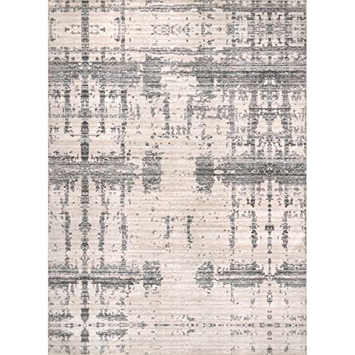 nuLOOM Ariana Machine Washable Abstract Area Rug, 5' x 8', Light Grey, Rectangular