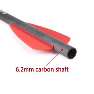 SHENG-RUI 7.5" inch Crossbow Bolts Carbon Arrows 2" Red Vanes with 100grain tips for Hunting Shooting Targeting 12pcs/Lot