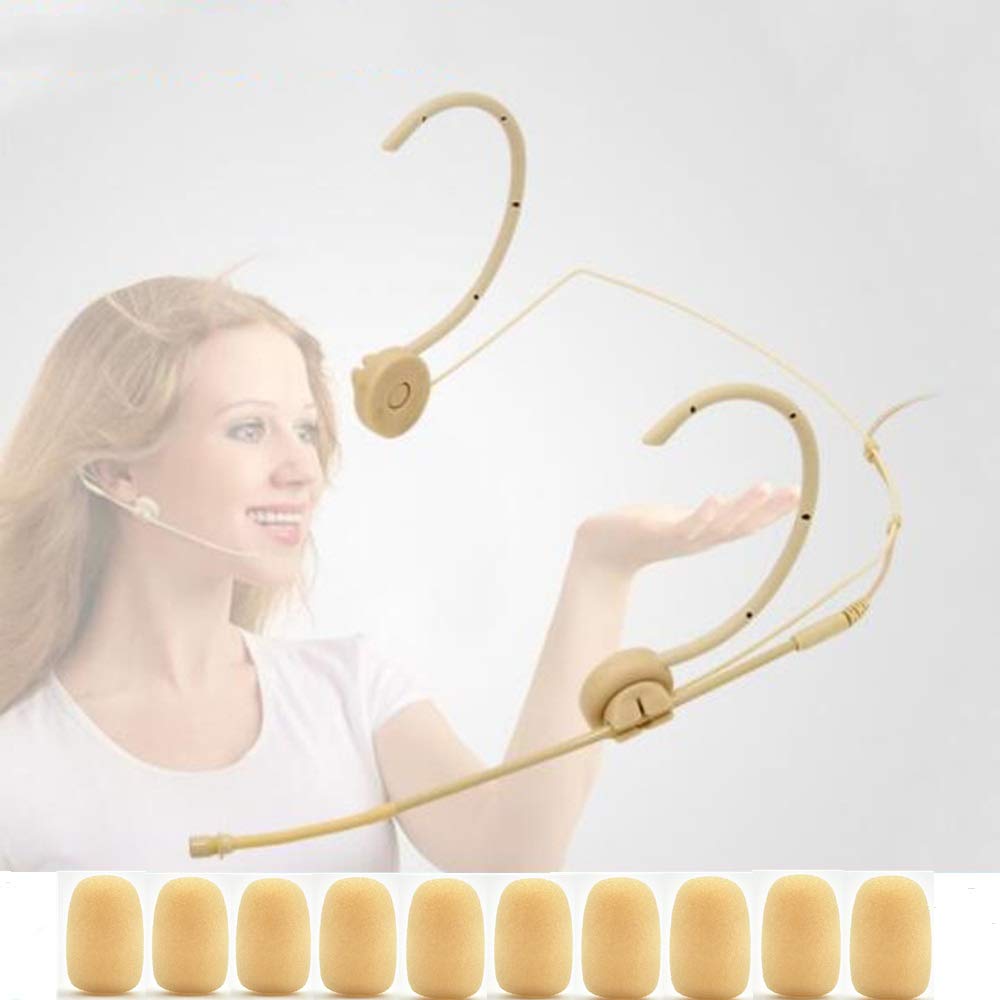 Foam Cover Windscreen Compatible with Headset Microphone,5mm Inner Circular,Hole Ear-hook Headset Microphones(Pack of 10)