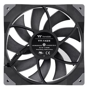 Thermaltake TOUGHFAN 14 Black PWM 500~2000rpm-controlled high Static Pressure 140mm Circular Radiator Fan with with Anti-Vibration Mounting System Cooling, (2 Fan Pack) CL-F085-PL14BL-A