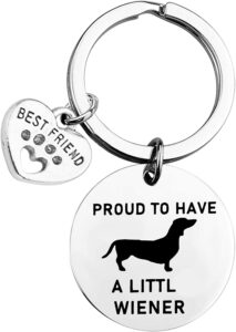 lywjyb birdgot dachshund gift wiener dog gift dog mom gift dachshund lovers jewelry proud to have a little wiener keychain pet dog gift (wiener dog ky)