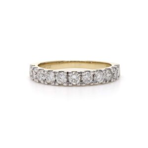 14k yellow gold lab-grown diamond wedding band ring (1 1/2 cttw, f-g color, vs-si clarity) size 4.5