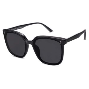 sojos sunglasses for women men vintage style shades sj2157,black/grey