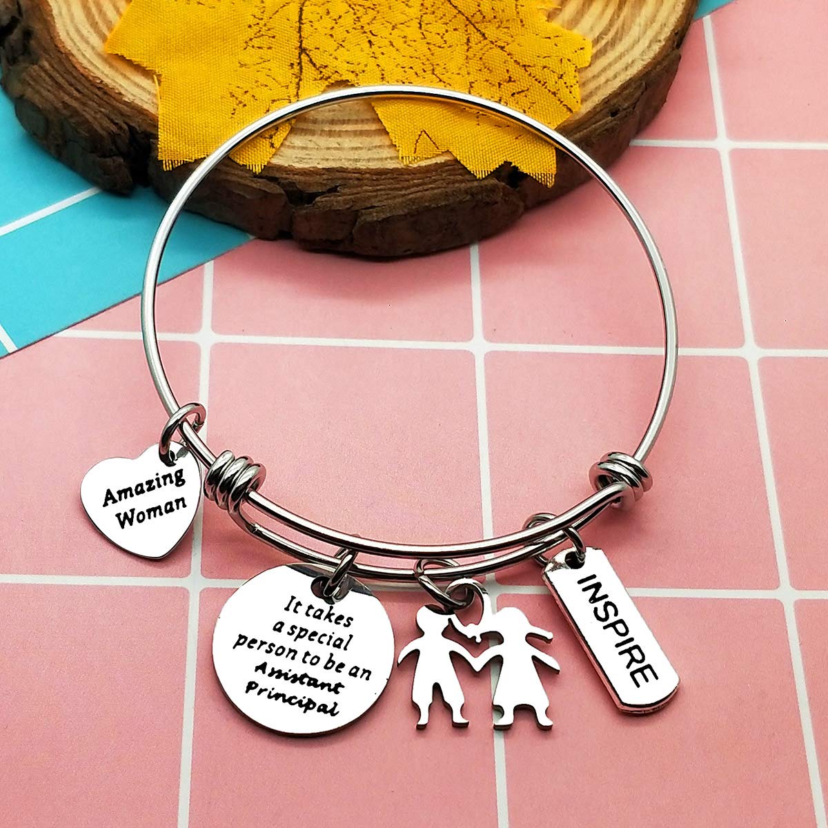 School Principal Gift Bangle Assistant Principal Bracelet Assistant Principal Jewelry End Of The Year Christmas Birthday Gift for Principal Retirement Gifts Appreciation Gifts for Assistant Principal