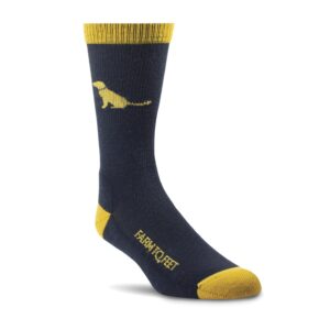 farm to feet sunderland all season merino wool crew socks (medium, yellow)