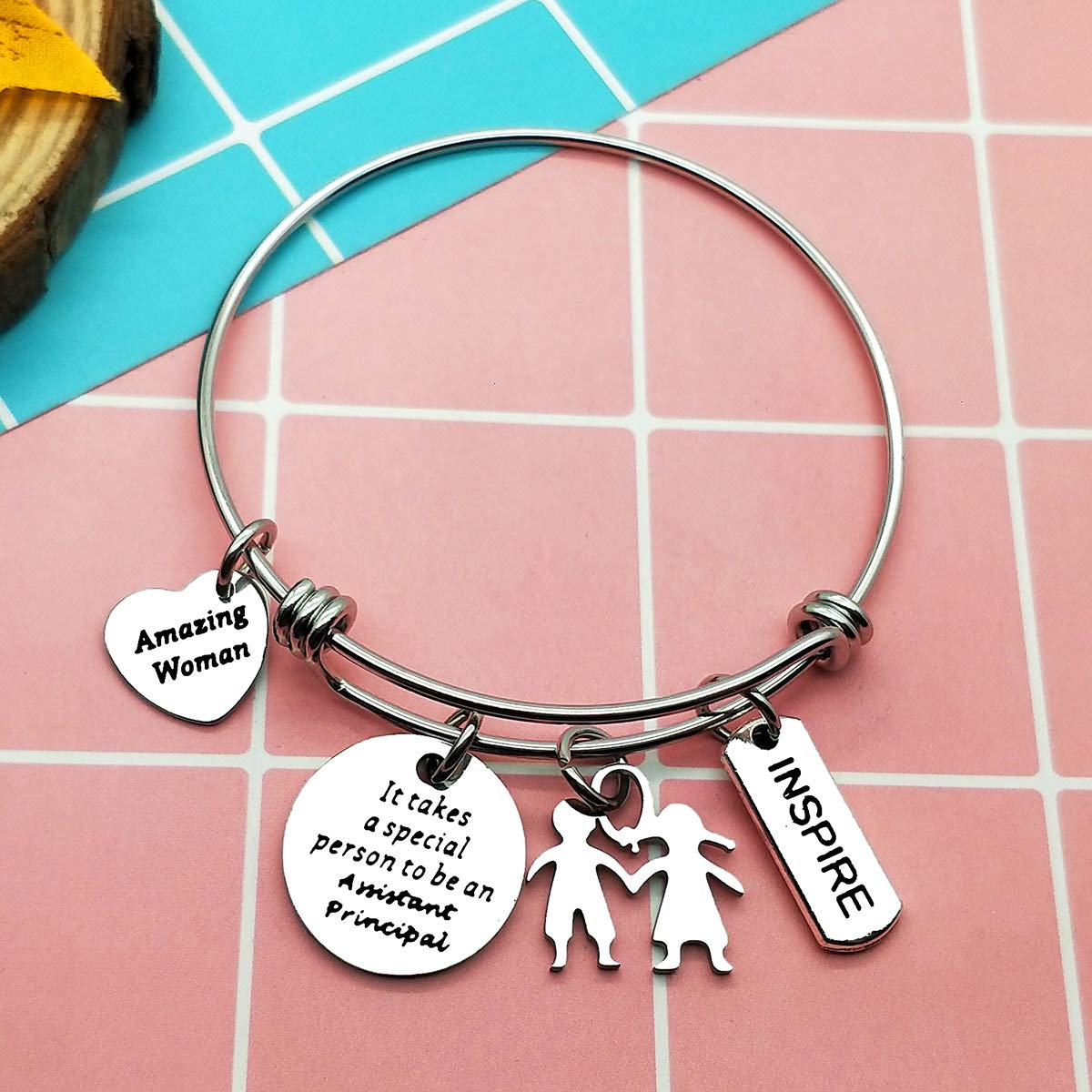 School Principal Gift Bangle Assistant Principal Bracelet Assistant Principal Jewelry End Of The Year Christmas Birthday Gift for Principal Retirement Gifts Appreciation Gifts for Assistant Principal