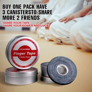 FRESINIDER Finger Tape - Strong Athletic Tape | 0.3” x 45 Feet (9 Pack) Tin Set | No Sticky Residue | for Rock Climbing, BJJ Jiu Jitsu, Grappling, Judo, MMA, Rock Climbing and Martial Arts (Black)