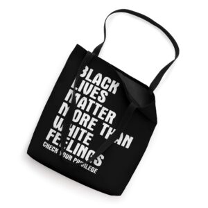 Black Lives Matter More Than White Feelings - Awareness Tote Bag