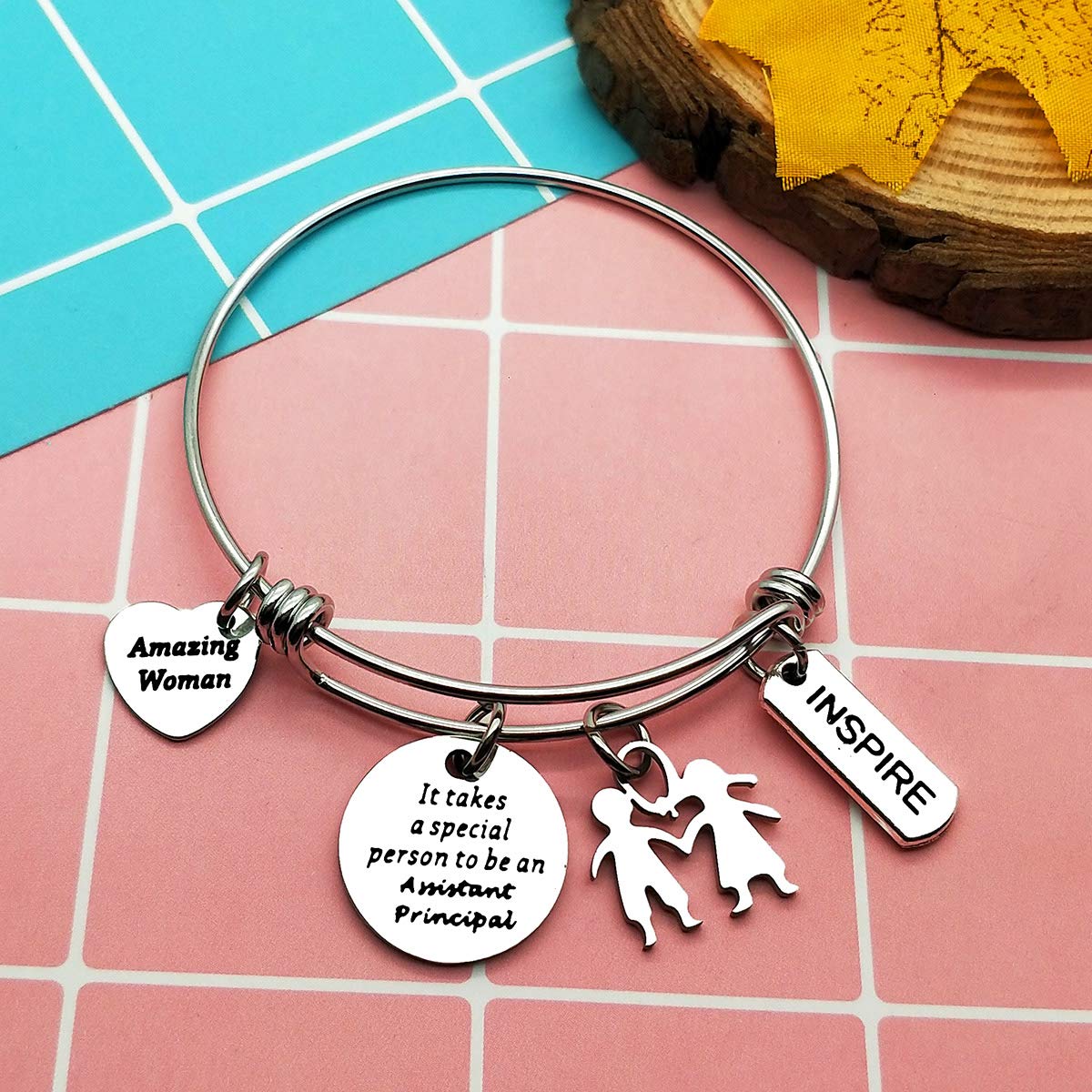 School Principal Gift Bangle Assistant Principal Bracelet Assistant Principal Jewelry End Of The Year Christmas Birthday Gift for Principal Retirement Gifts Appreciation Gifts for Assistant Principal