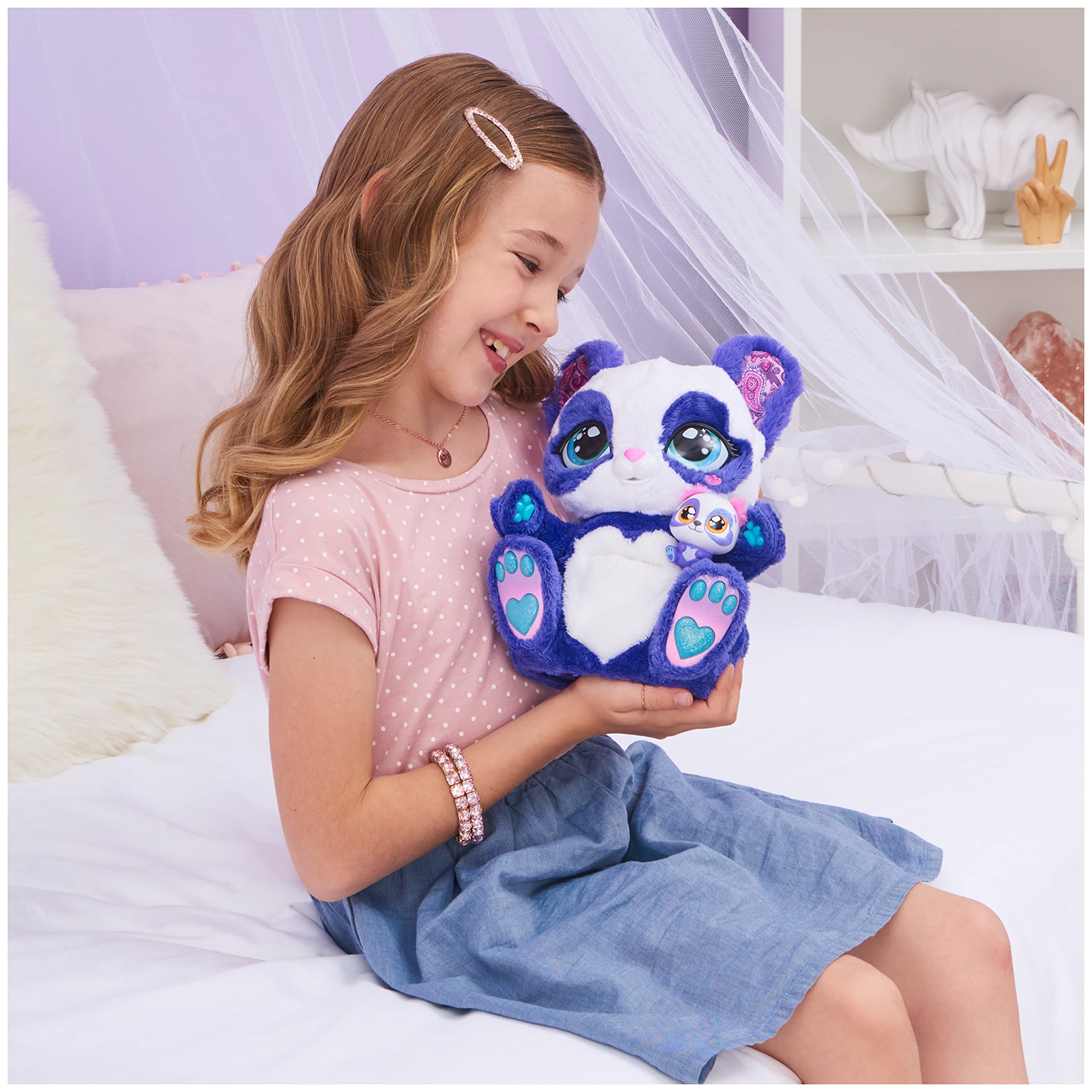 Peek-A-Roo - Interactive Panda-Roo Plush Toy with Mystery Baby-Roo Surprise - Over 150 Sounds & Actions, 10+ Engaging Games, Songs, Boosts Imagination & Creativity for Girls Ages 5+